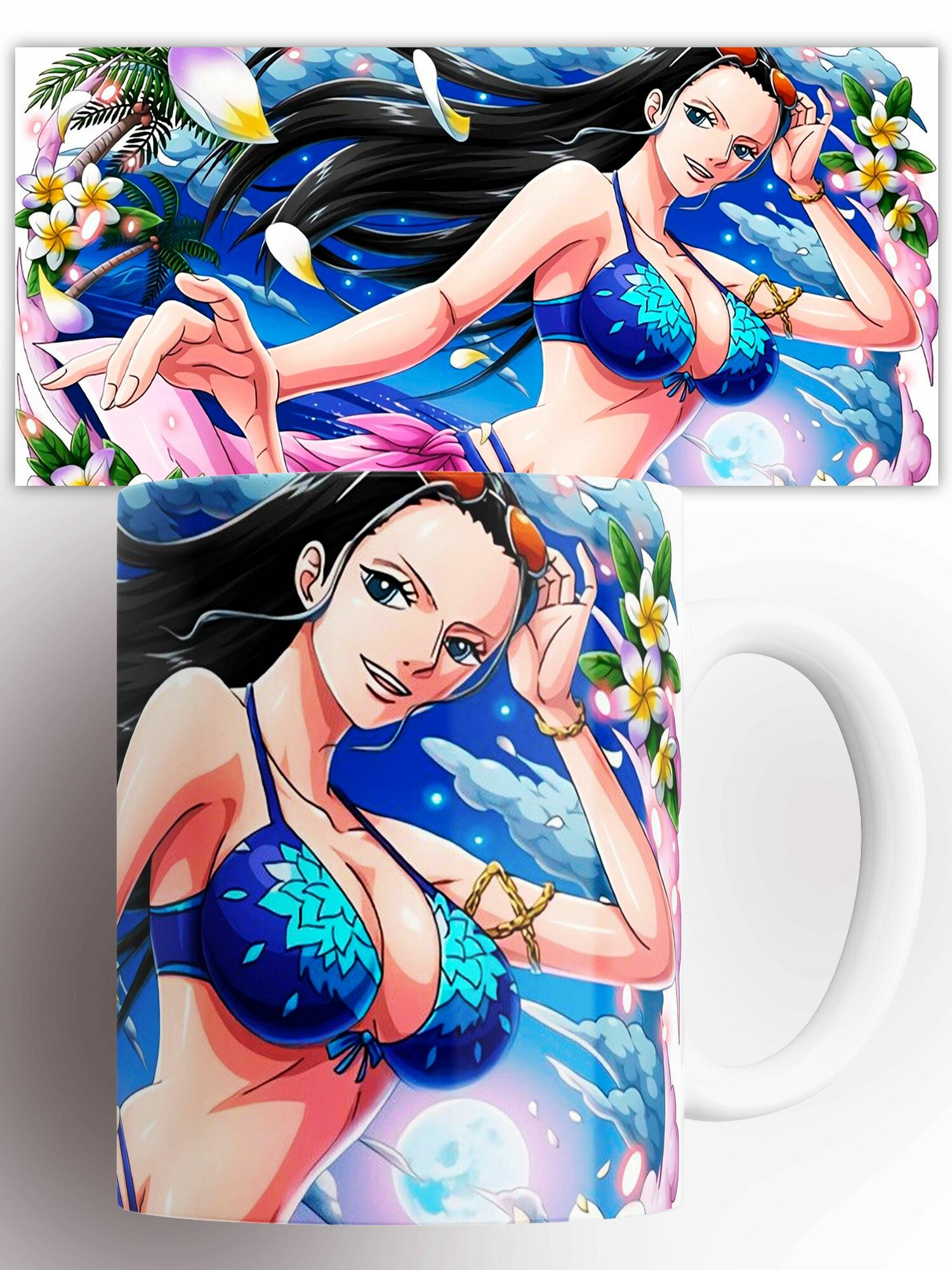 Кружка ВАН ПИС ONE PIECE Нико Робин , на подарок с принтом аниме anime 330 мл