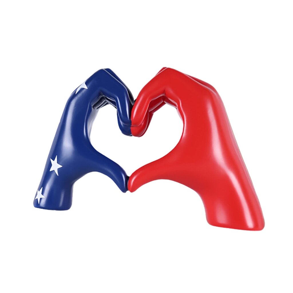 Gesture Decorations Heart Finger Statue Modern Sculpture Independence Day Creative Bedroom Home Decors for Shelf