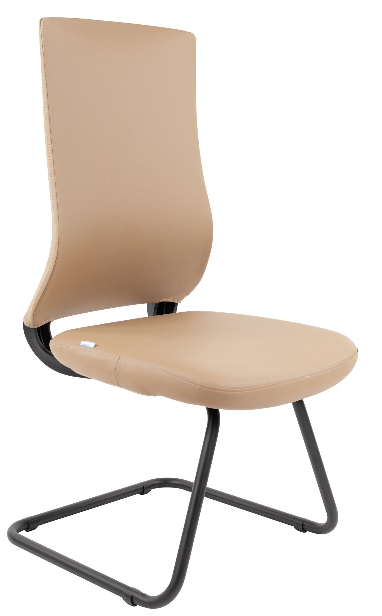 Компьютерное конференц кресло CHAIRMAN 500 V бежевое экокожа без подлокотников с поясничным упором на полозьях