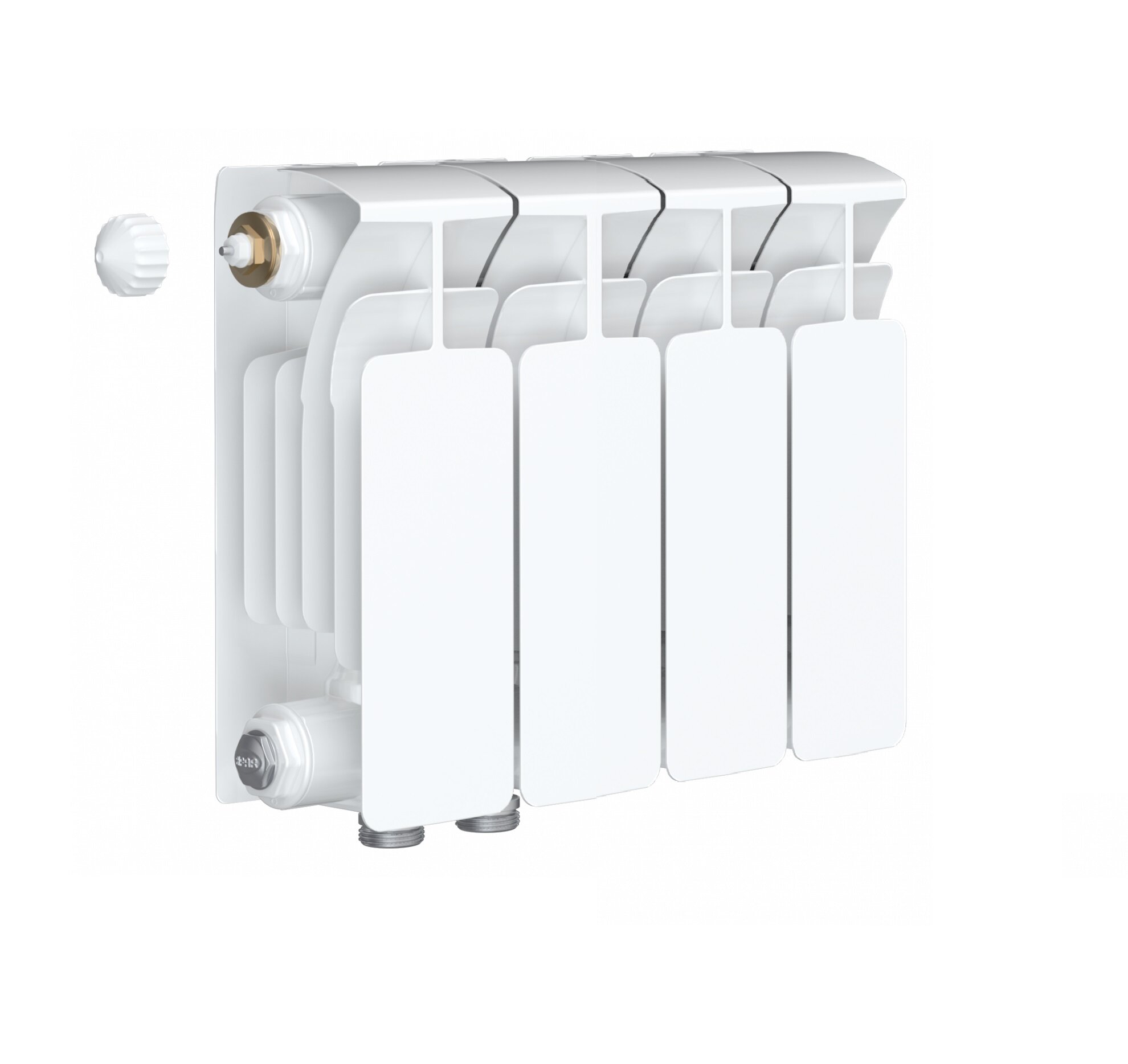Радиатор биметаллический RIFAR Base Ventil 200, 04 секции, Нижнее подключение левое (BVL), цвет белый