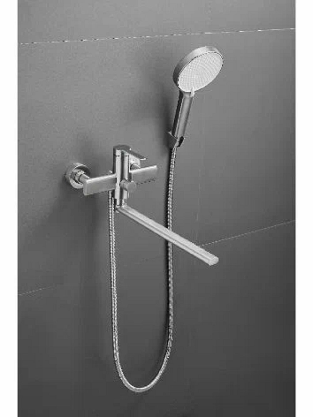 Смеситель для ванны с душем универсальный Belz B22813-1 серый металлик