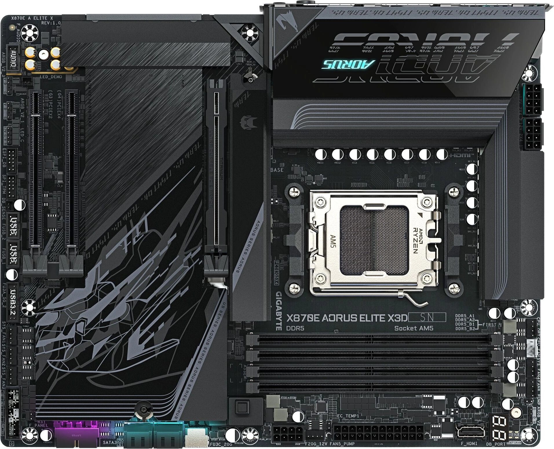 Материнская плата Gigabyte X870E AORUS ELITE X3D Socket AM5 AMD X870E 4xDDR5 ATX AC`97 8ch(7.1) 5Gigabit RAID+HDMI