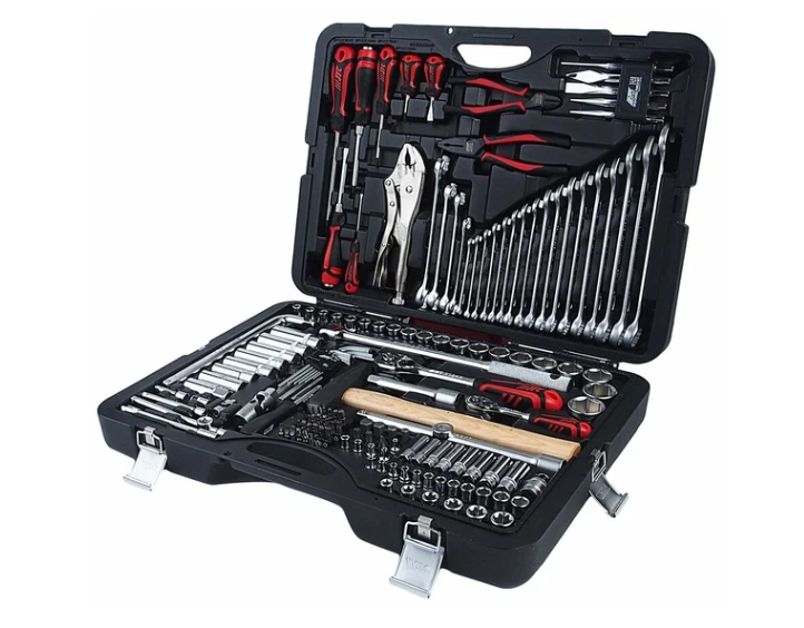 Набор инструментов 156 предметов слесарно-монтажный 1/4",1/2" 6-ти гранных в кейсе jtc jtc-h156c-b7