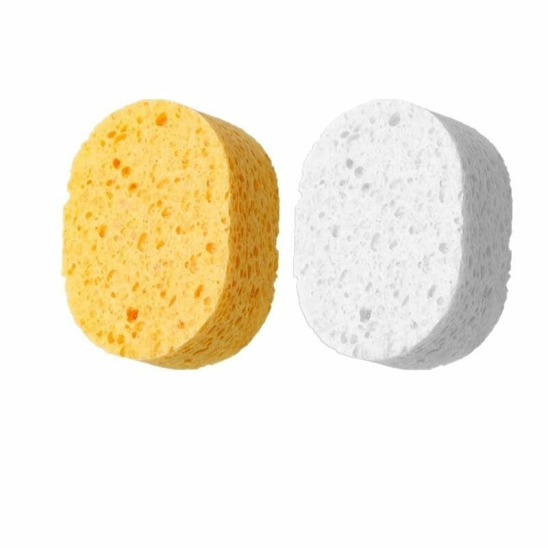 Белые и желтые, губки из натуральной древесной массы, в двух количествах