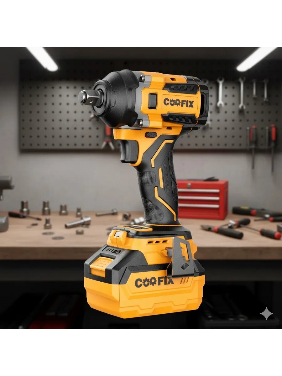 Гайковерт COOFIX CF-IW009, бесщеточный, аккумуляторный, 550Нм