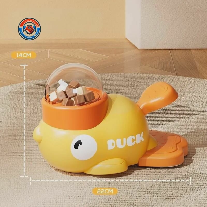 Интерактивная кормушка-игрушка утка для собак и щенков, замедленное кормление, лабиринт-головоломка с 6 отверстиями, TPR-материал, моется в посудомойке, тихий пищалка, развитие интеллекта, борьба со скукой