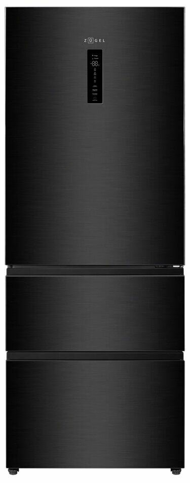Холодильник отдельностоящий Italian Door ZUGEL ZRFD201B, черная сталь