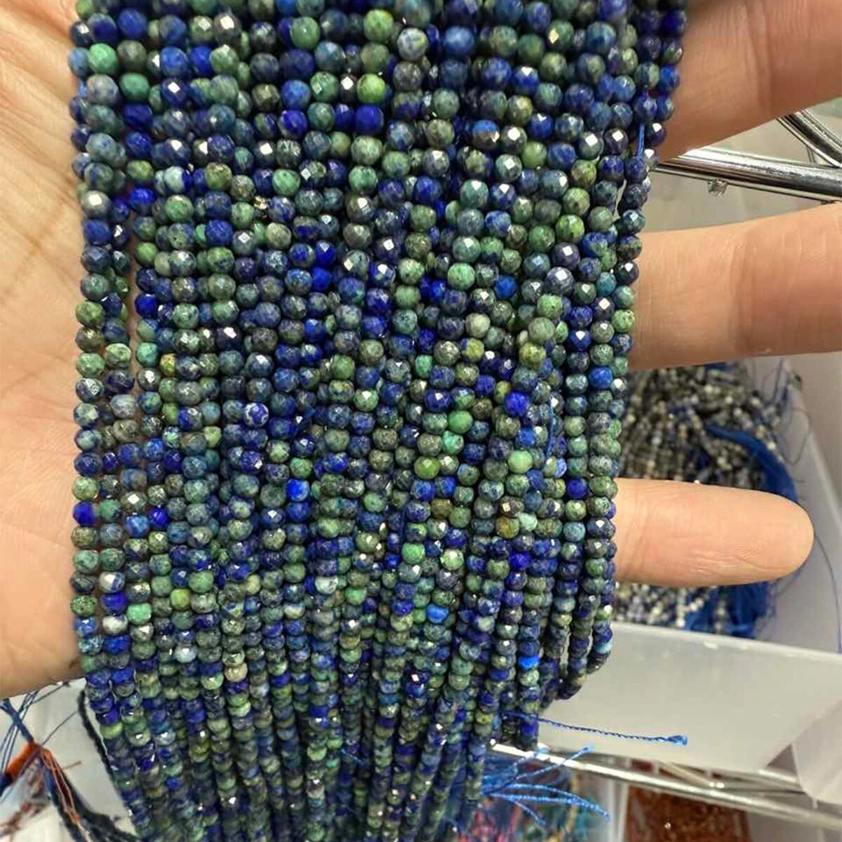 Бусины Lapis Lazuli, синие, 3 мм