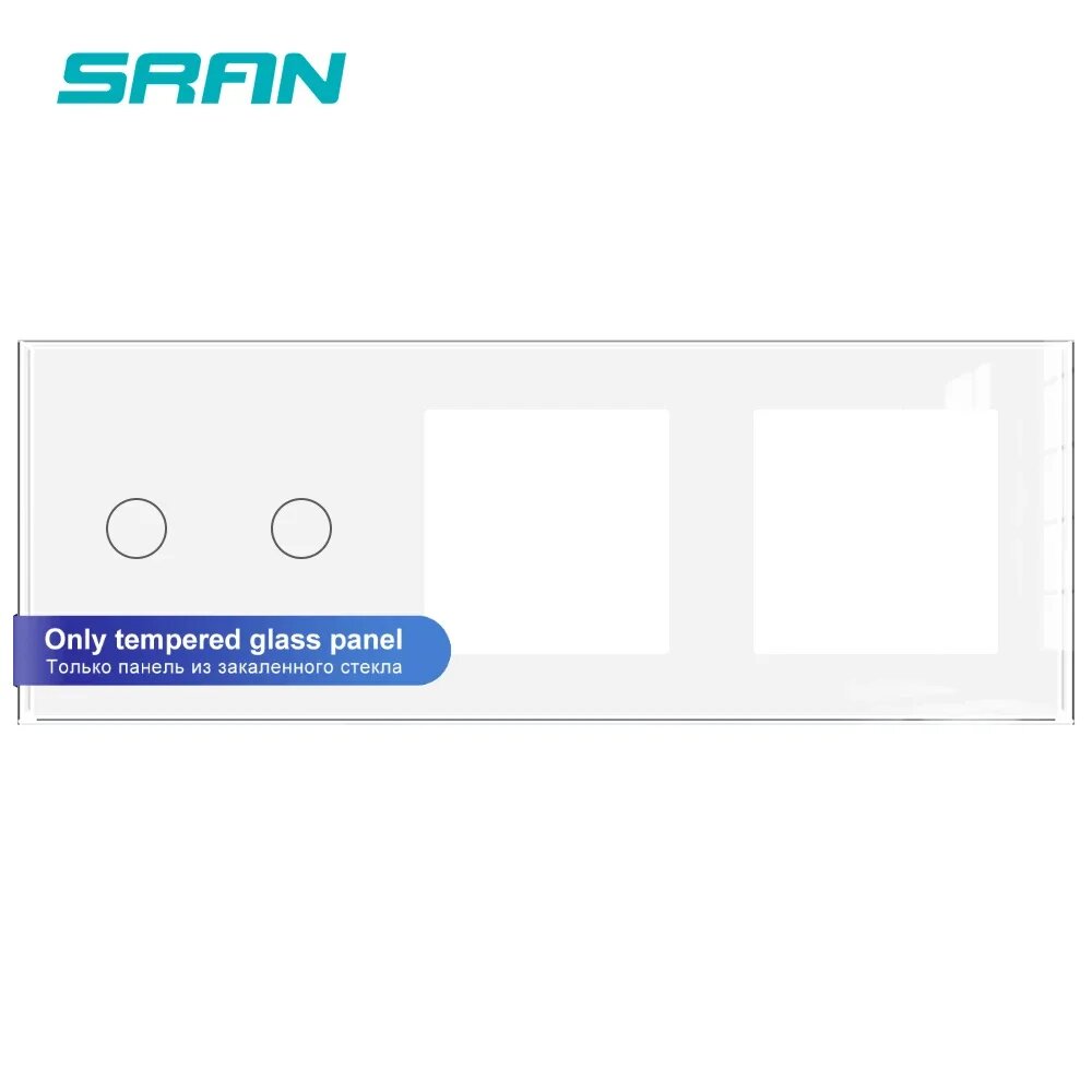 SRAN F6 серия, белый, сенсорный переключатель 2gang 224mm panel