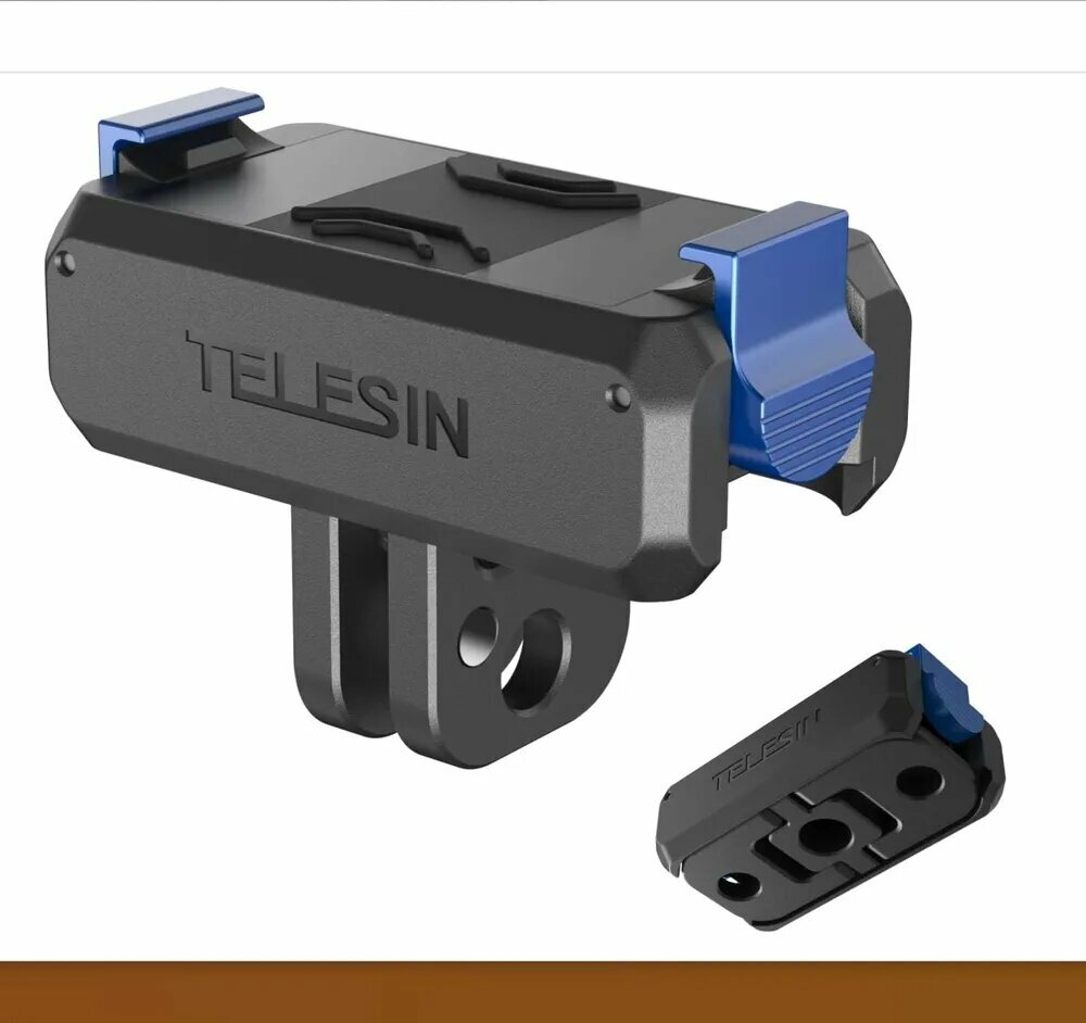 Магнитная складная база TELESIN для DJI Osmo Action 5 Pro/4/3 и OSMO 360, быстросъемное крепление-адаптер 2-в-1 с резьбовым отверстием 1/4 дюйма