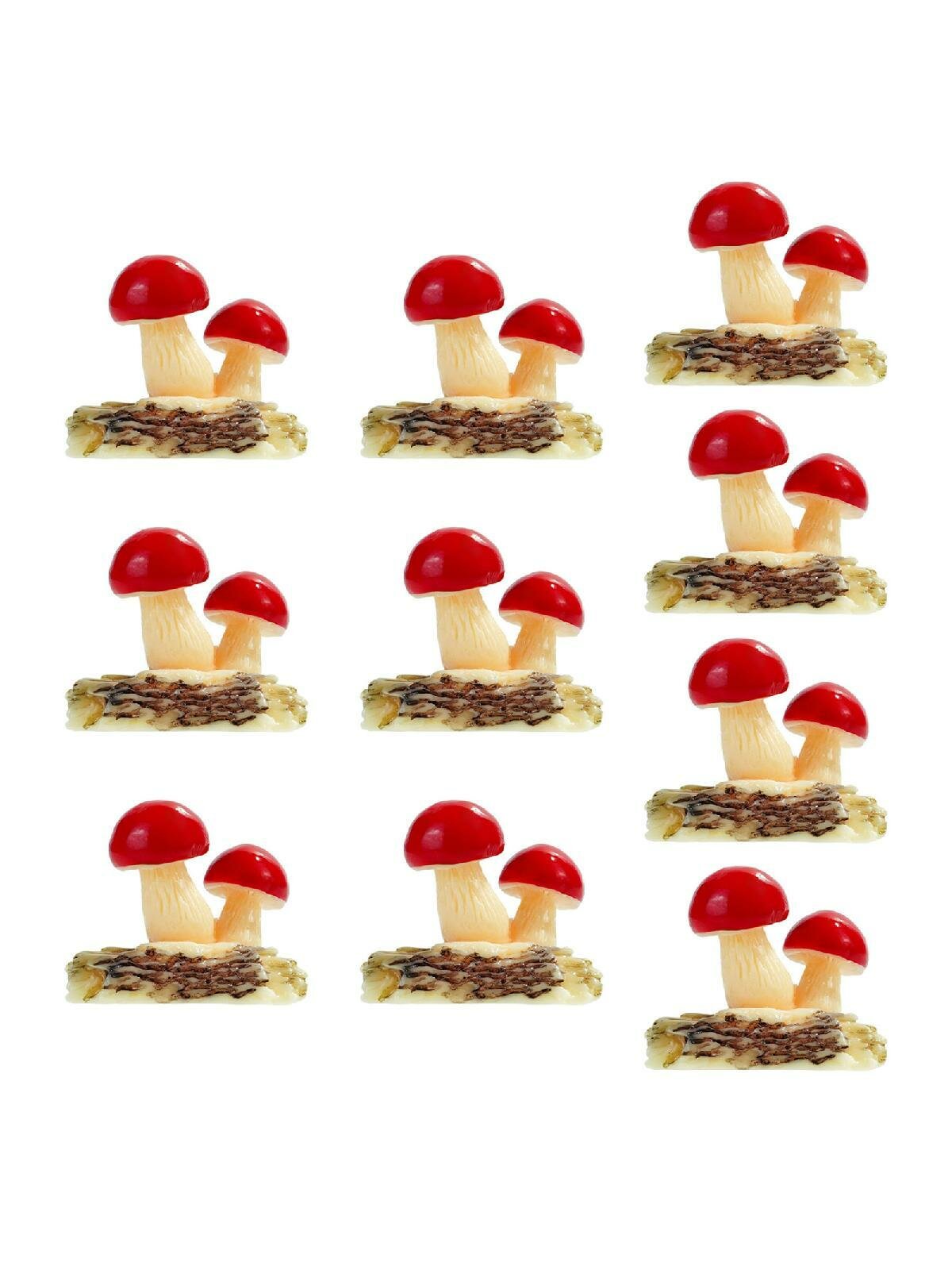 10 шт. Украшения из грибов из смолы для наружного и внутреннего сада, украшения дома и поделок, миниатюрные украшения
