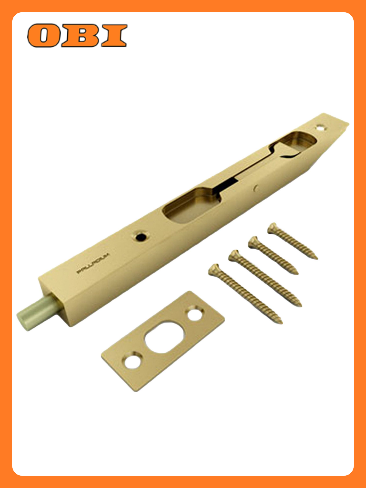 Ригель дверной PALLADIUM 6-1/2"PB, латунь, длина 165 мм, вылет 12 мм, форма круглая, материал сталь, цинковый сплав