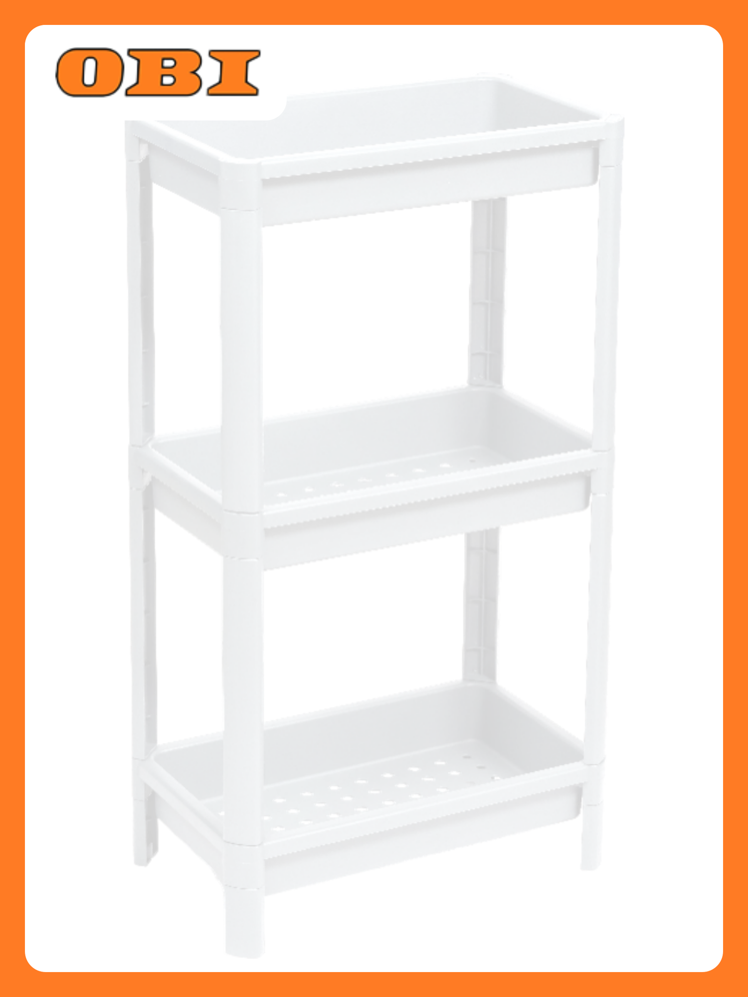 Этажерка VIKEA широкая 3-х ярусная белая