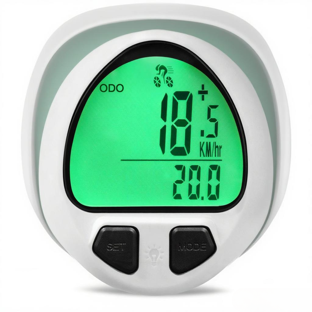 Спидометр для велосипеда Проводной/Беспроводной велокомпьютер Одометр Спидометр для велосипеда, Черный/Белый, Батарея 1*2032, Водонепроницаемый, Проводной: Размер 14.0*9.1*2.6см, Вес 90.5г, Беспроводной: Размер 16.3*9.5*5.5см, Вес 133г, 1 комплект