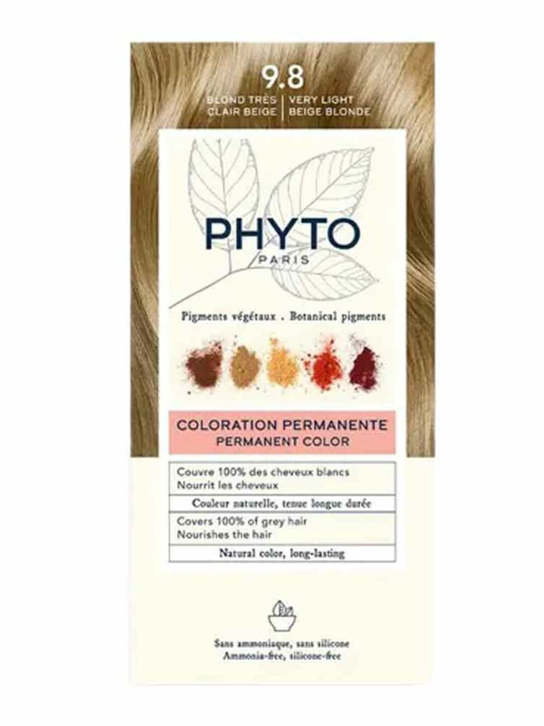 Фито Крем-краска для волос тон 9.8 (очень светлый бежевый блонд), 50/50/12 | PHYTO Hair Dye Cream