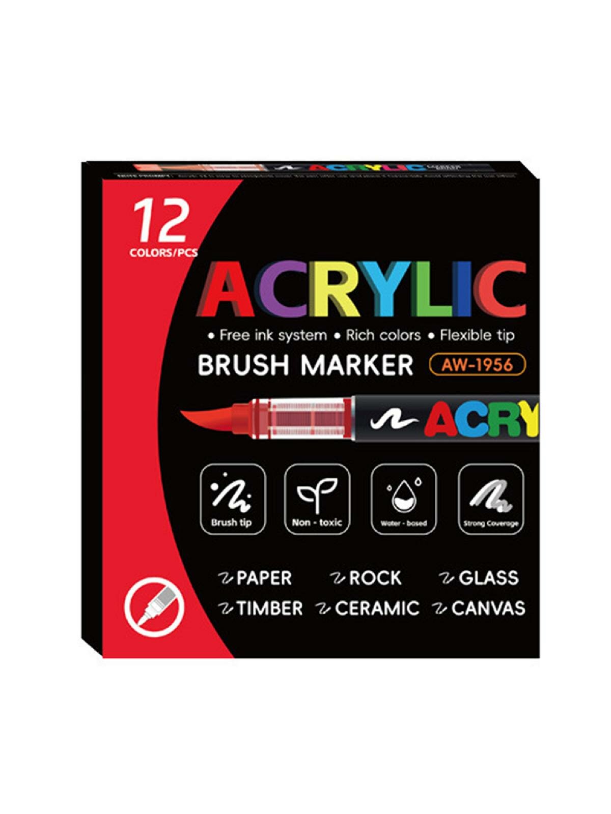 Жидкий акриловый маркер Мягкий кончик кисти Акриловая ручка для рисования открытками