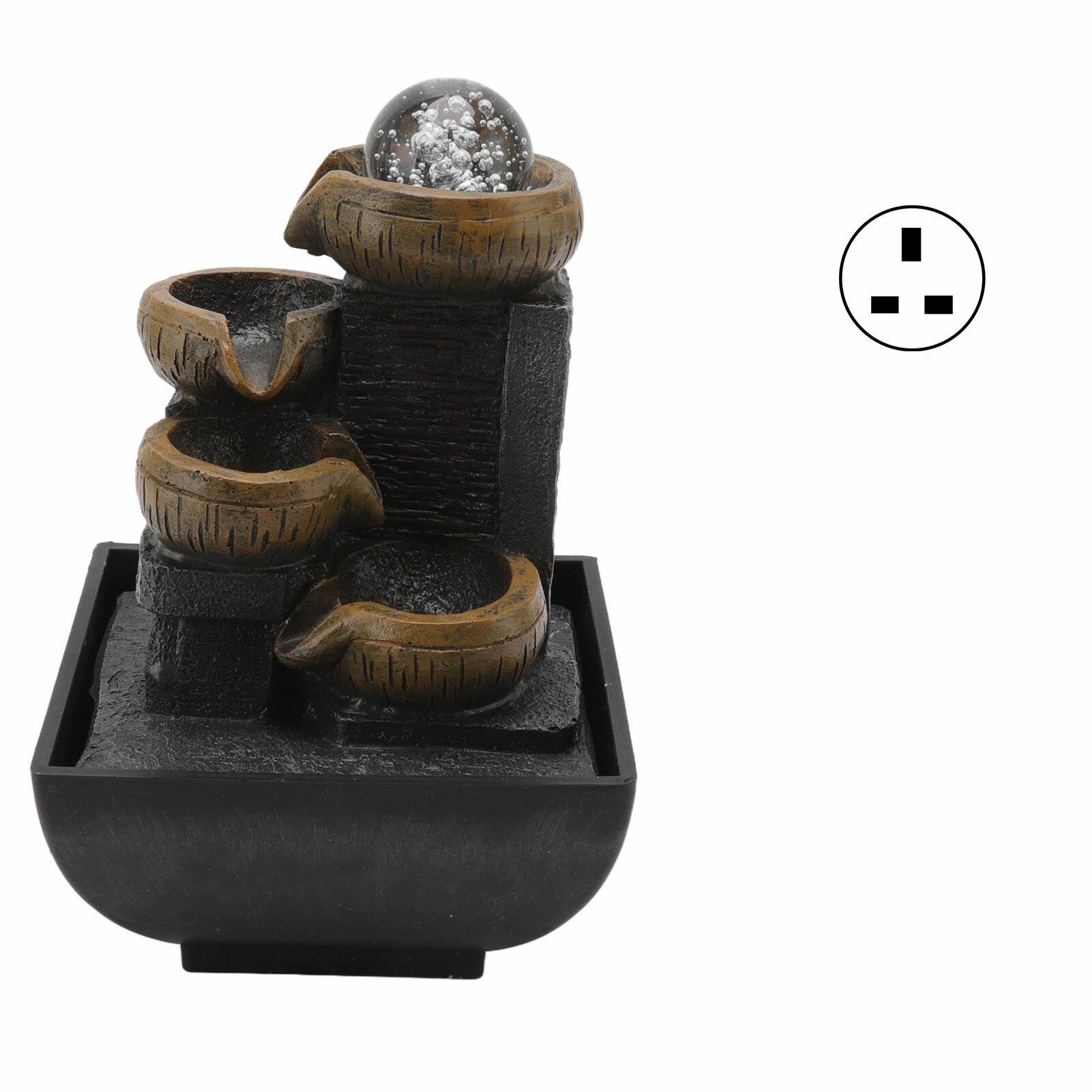 Фонтан "Водопад Будды" из синтетической смолы с LED-подсветкой (UK plug)