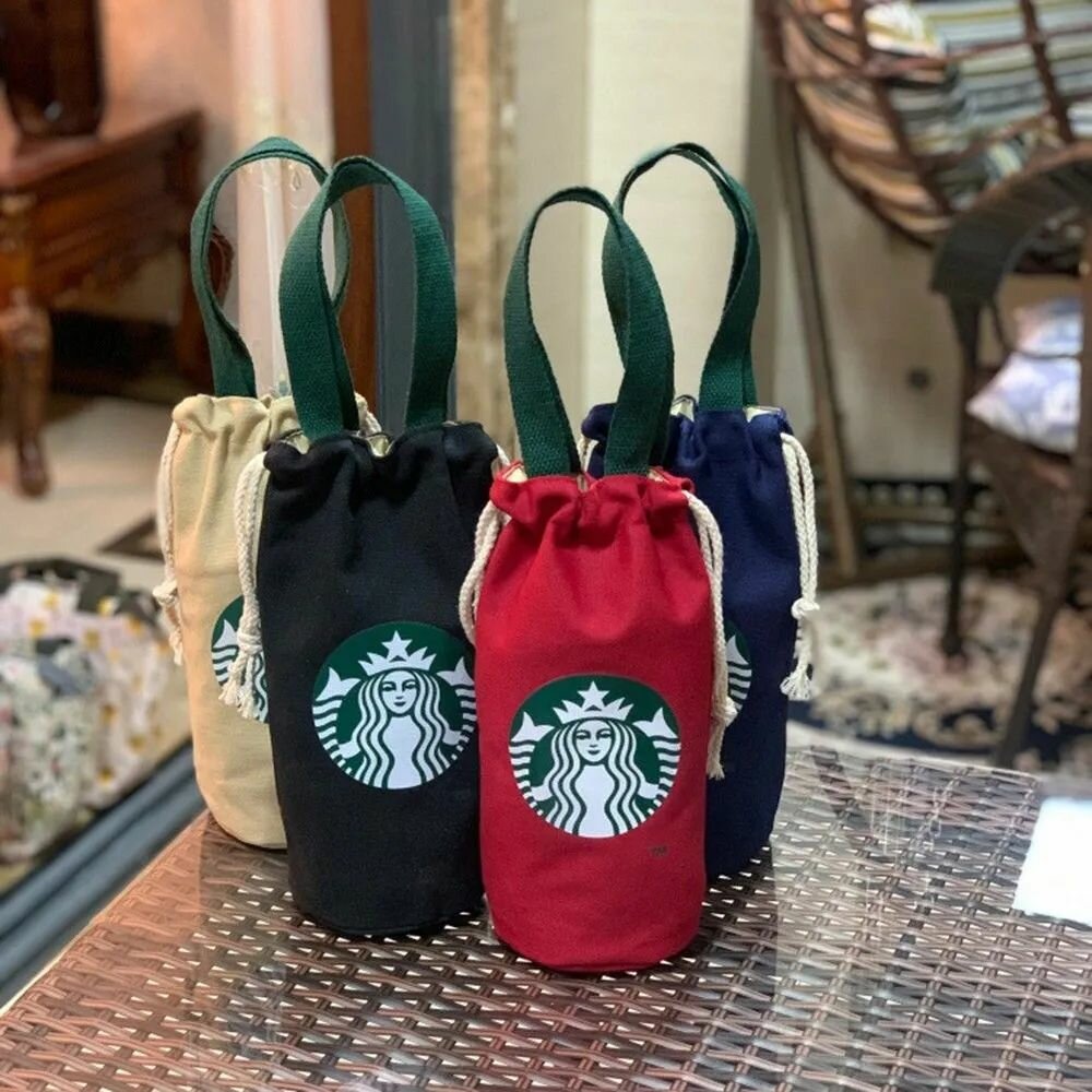 OZ-WDWT-Для Starbucks Портативная сумка для стакана воды с завязкой