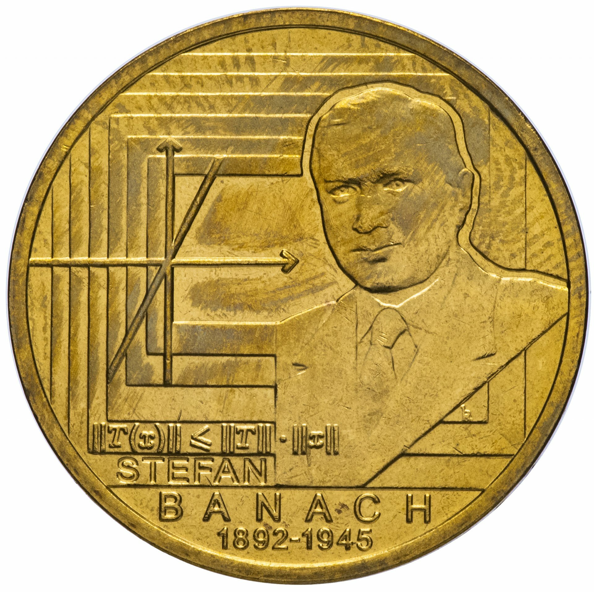 Польша 2 злотых 2012 "120 лет со дня рождения Стефана Банаха", Латунь, в сохранности XF-AU