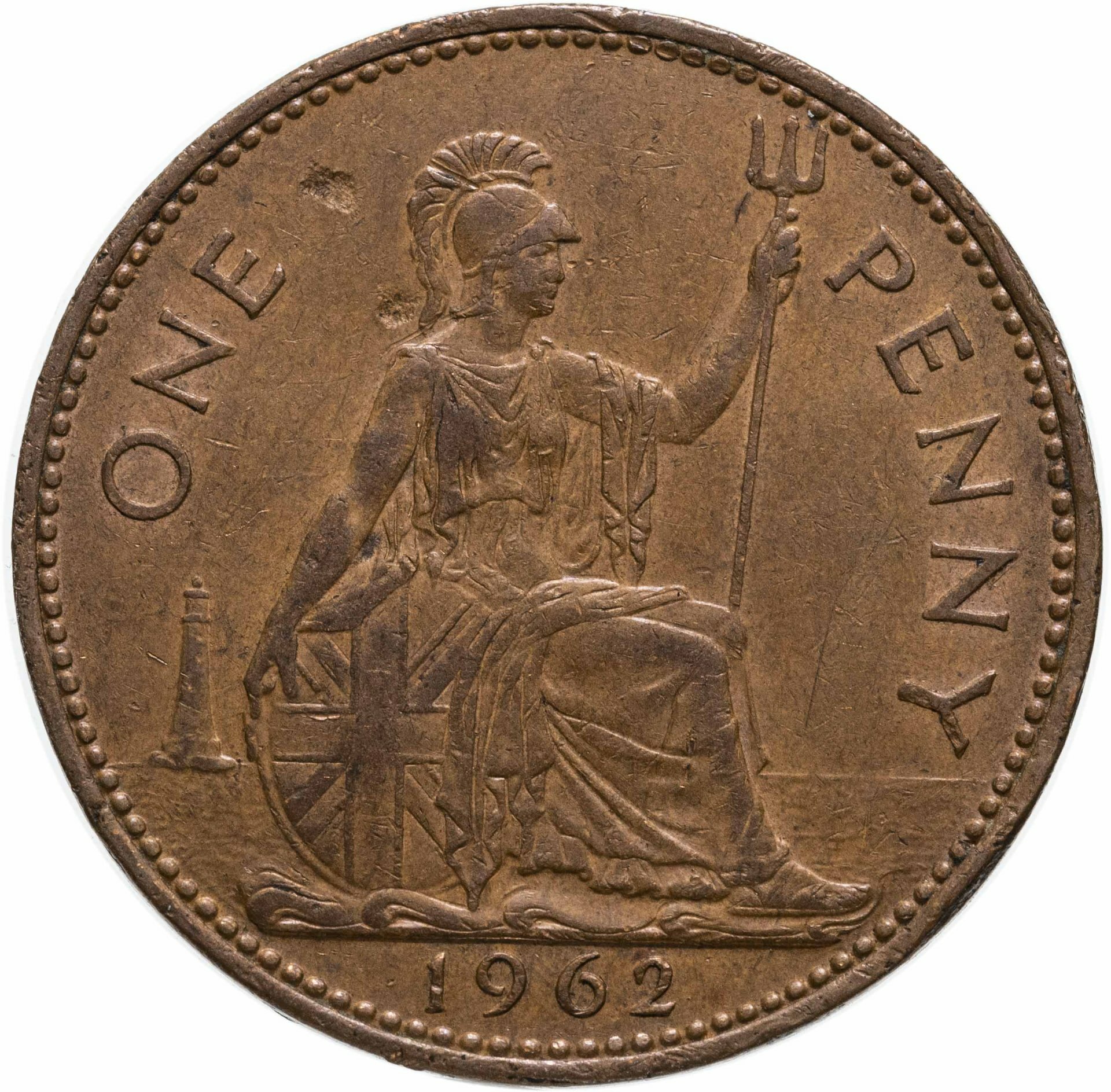 Великобритания 1 пенни penny 1962, Бронза, в сохранности VF-XF