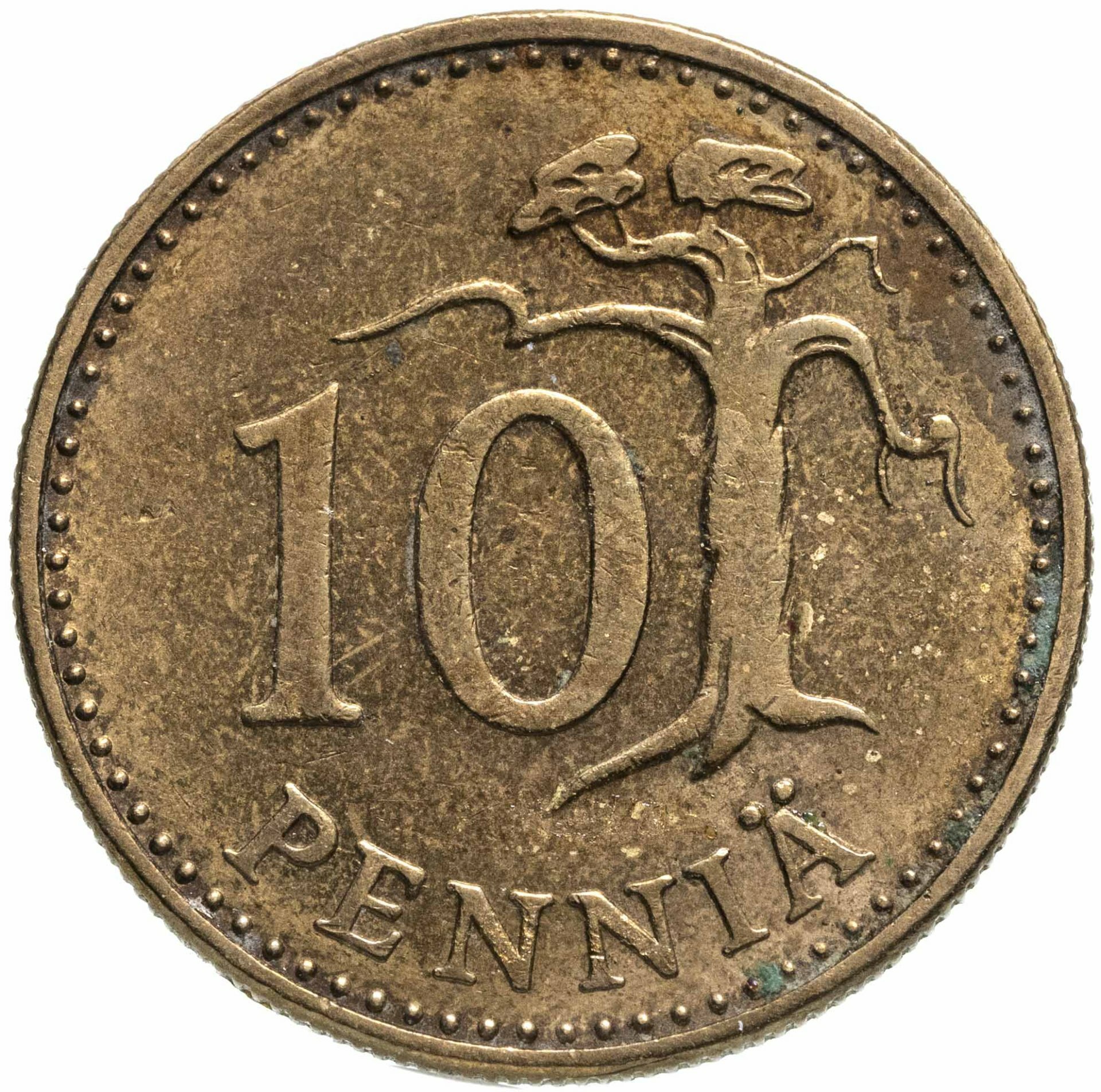Финляндия 10 пенни 1963, Бронза, в сохранности XF