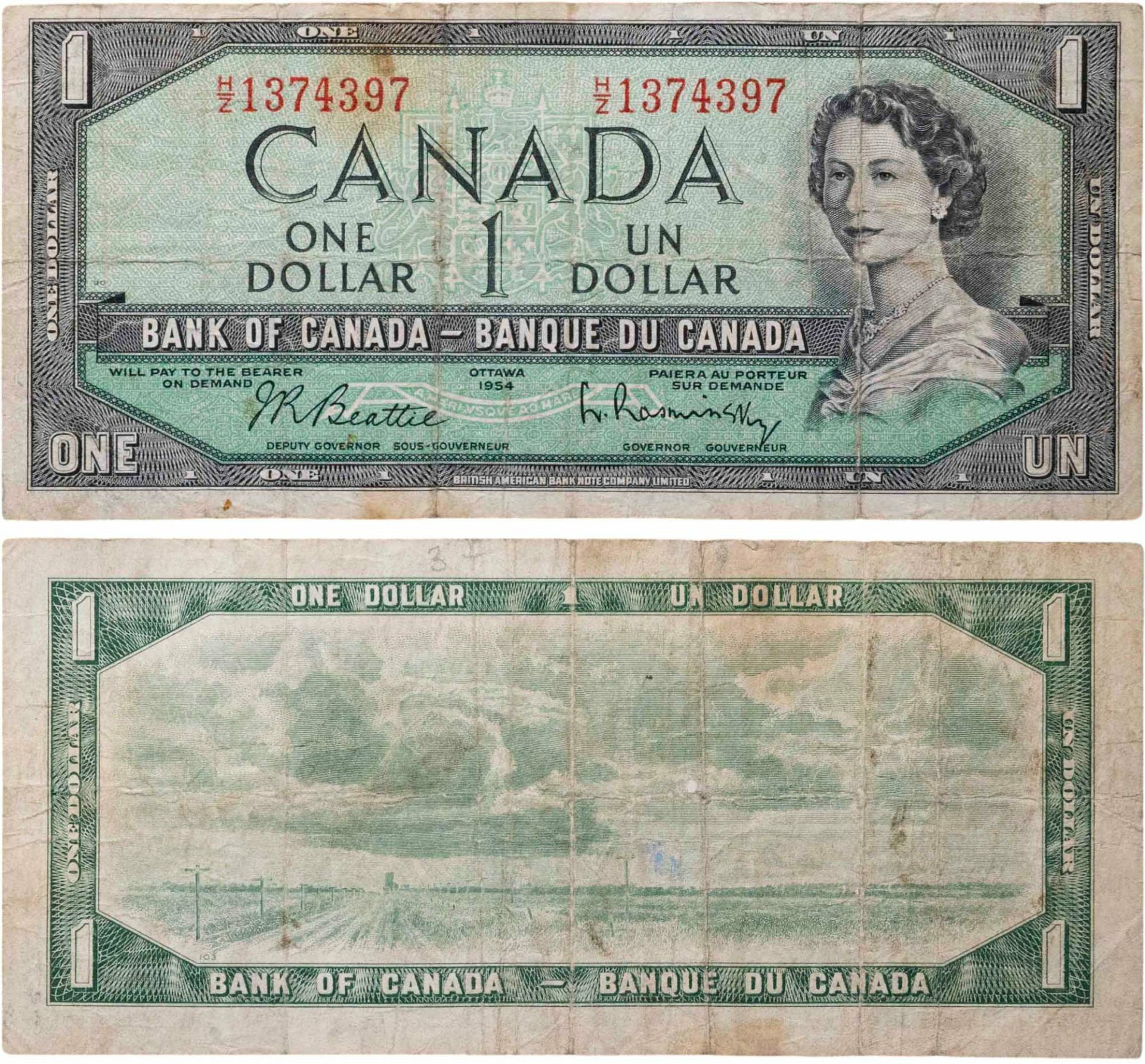 Канада 1 доллар 1954