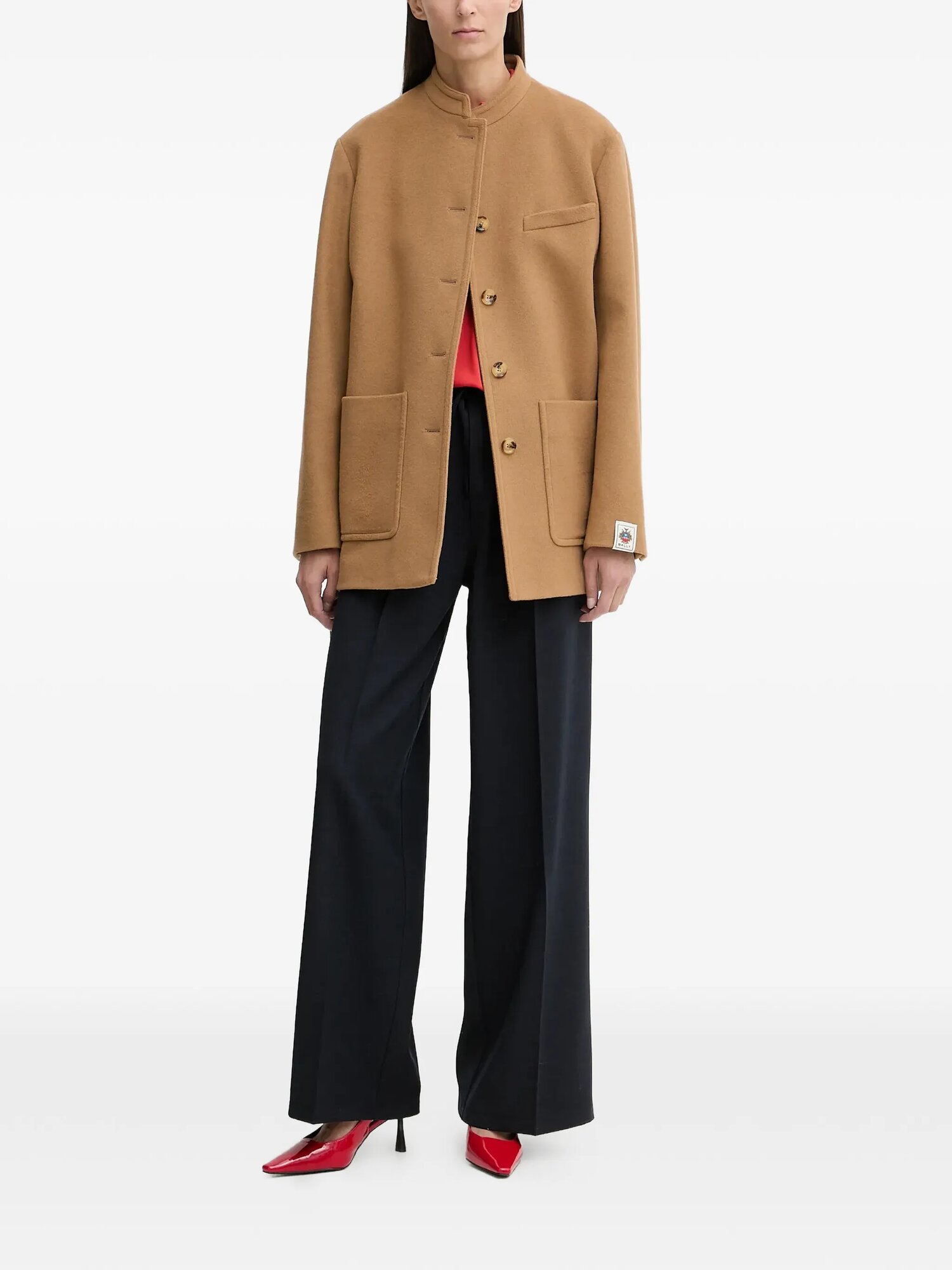 Пальто Bally Button belted coat, размер 36, коричневый — фото 1