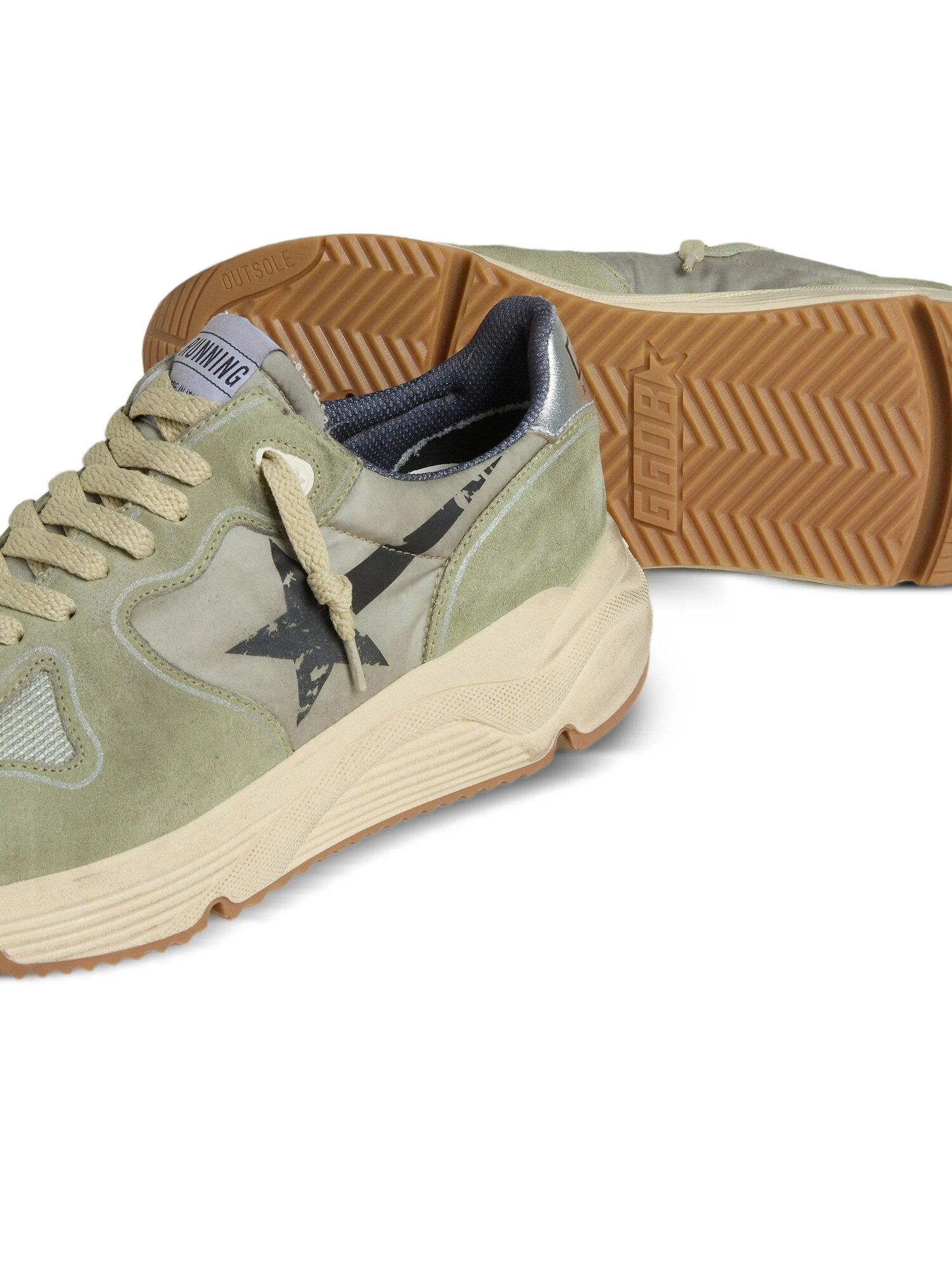 Кроссовки Golden Goose Printed-star suede sneakers, размер 42, green — фото 1