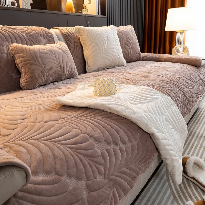 Мягкая подушка для дивана из молочного плюша, универсальная кожаная подушка для сидения, нескользящая, новая модель 2023 года, покрывало для дивана