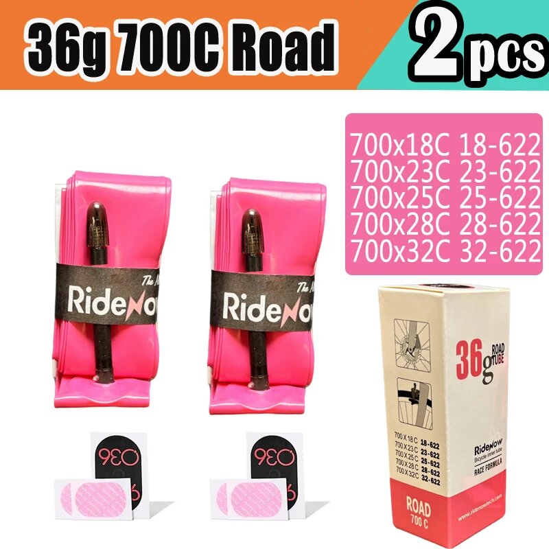 RideNow Трубки для шин 700C, 36г, 2шт, черные, 85мм