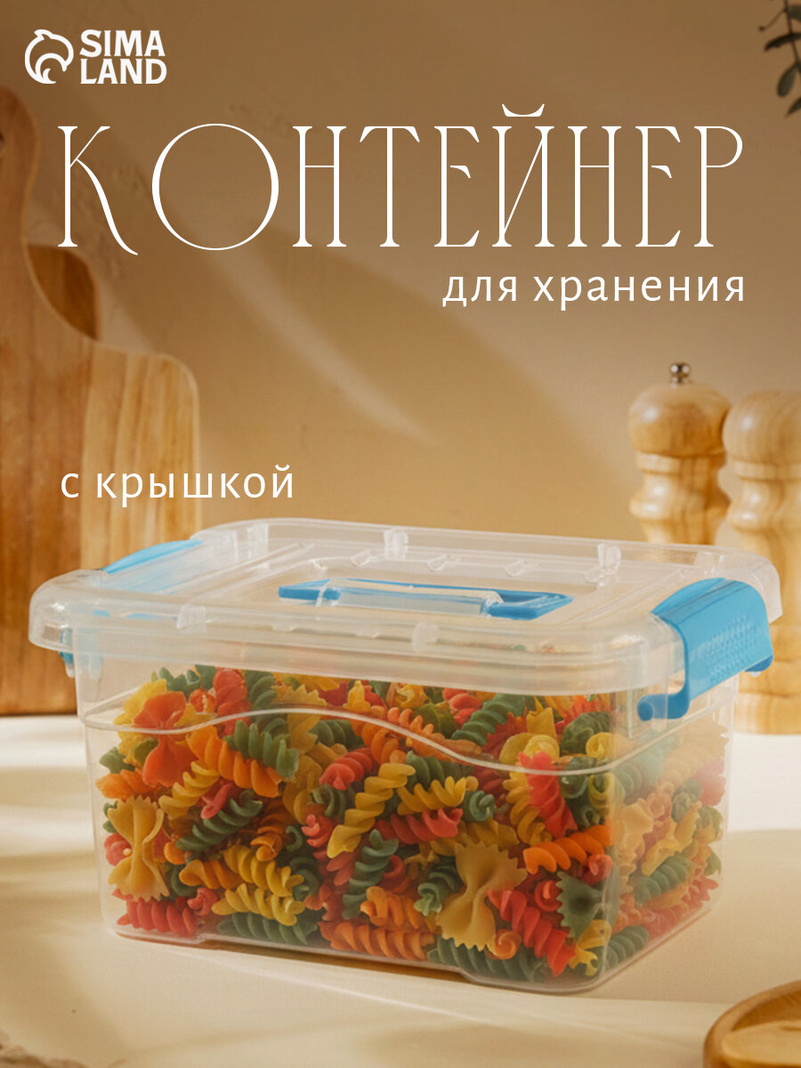 Контейнер для хранения пластиковый с крышкой «Дипломат», 25×17,5×13 см, цвет микс