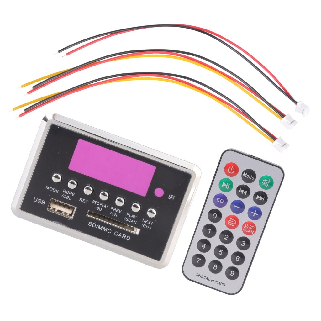 Автомобильный Модуль Декодирования MP3-файлов, совместимый с Bluetooth, Запись FM-радио 5.0 без потерь