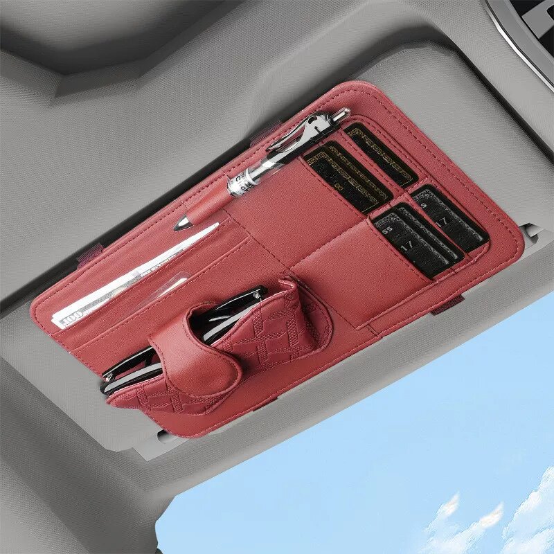 Держатель для очков на солнцезащитный козырек автомобиля, многофункциональный автомобильный органайзер, держатель для