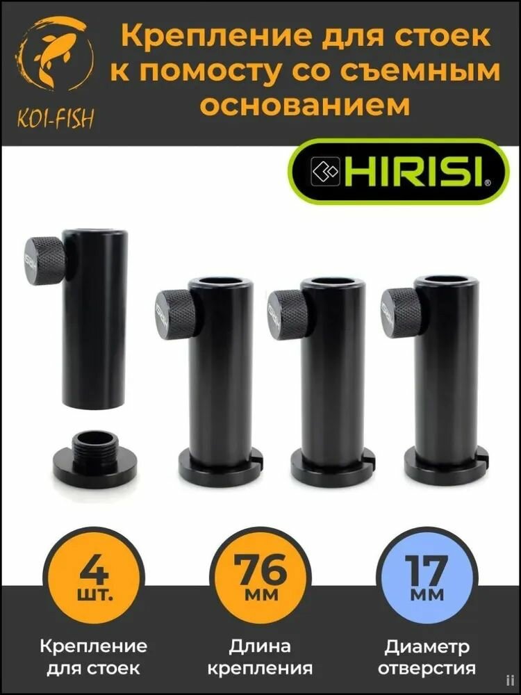 Крепление стойки к помосту и понтону (SST065 4шт) со съёмным основанием. Внутренний диаметр 17мм. Стакан, Якорь, Фиксатор стоек