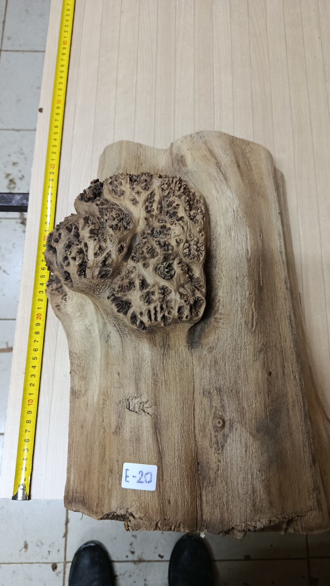 Спил из карагача, каповый, 40х25х8см(Е20)высушенный , влажность 8%