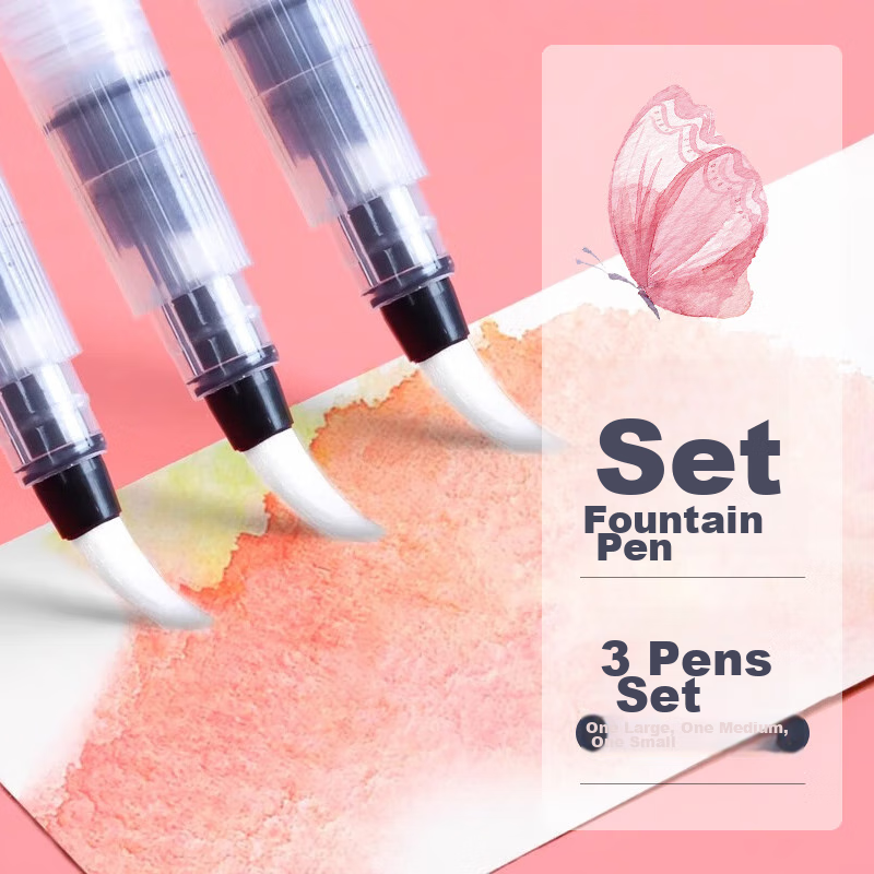 Jiamo Watercolor Pen Set, Large Capacity, for Beginners, Solid Watercolor Paint, Brushes, Drawing Tools, Specialized for Hand-Drawn Water-Soluble Colored Pencils, Water-Filled Brush, Soft Tip