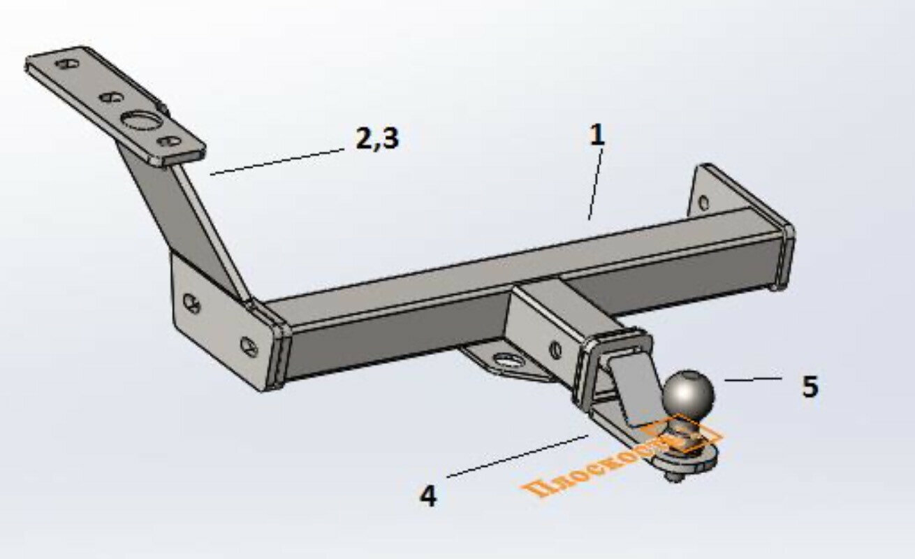 Фаркоп под квадрат для Subaru Forester, 2007-2012, Бизон. FA 0210-E