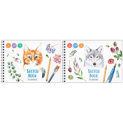 Скетчбук-блокнот для акварели 20л, А5 ArtSpace "Акварельные портреты", на гребне, 180г/м2 И