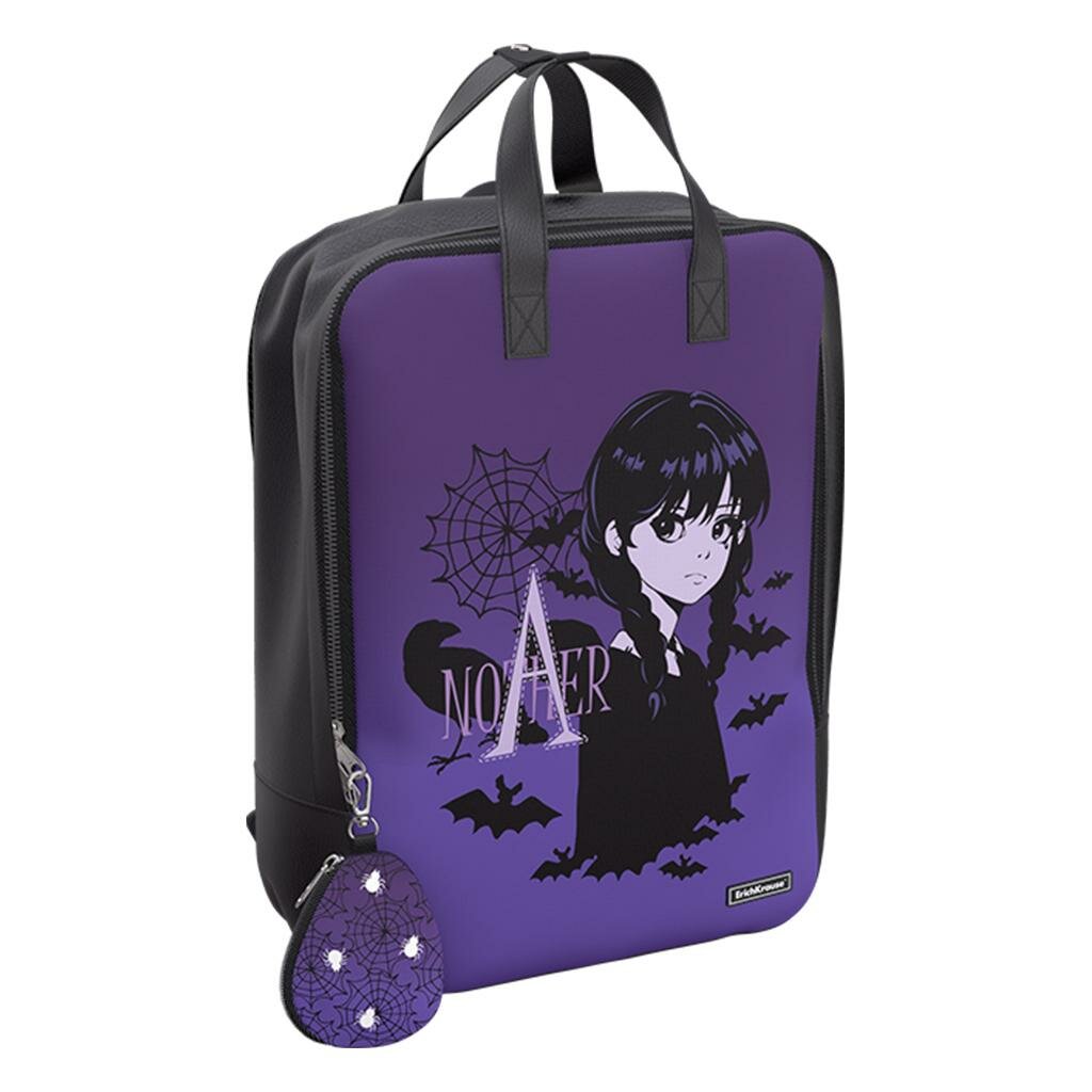 Рюкзак городской Erich Krause StreetLine 16л, фиолетовый с рисунком, водоотталкивающий, для ноутбука