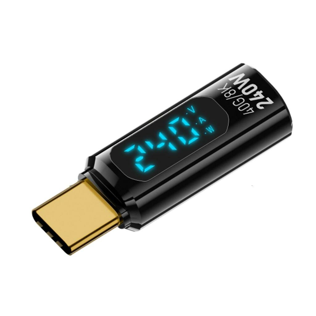 USB-C адаптер 240 Вт с LED-экраном, Черный