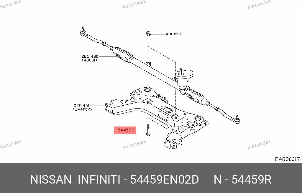 Бoлт автомобильный, NISSAN 54459EN02D