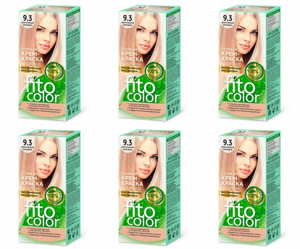 Fito Косметик Крем-краска для волос Fitocolor, тон 9,3 Жемчужный Блондин 115 мл, 6 уп