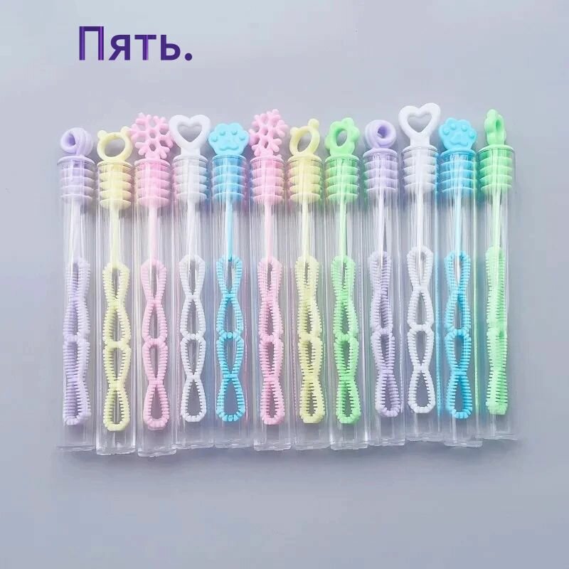 Веселые трубочки для выдувания мыльных пузырей : красочные формы сердец и бантов для летних игр на улице. Отличная игрушка для сада и парка.