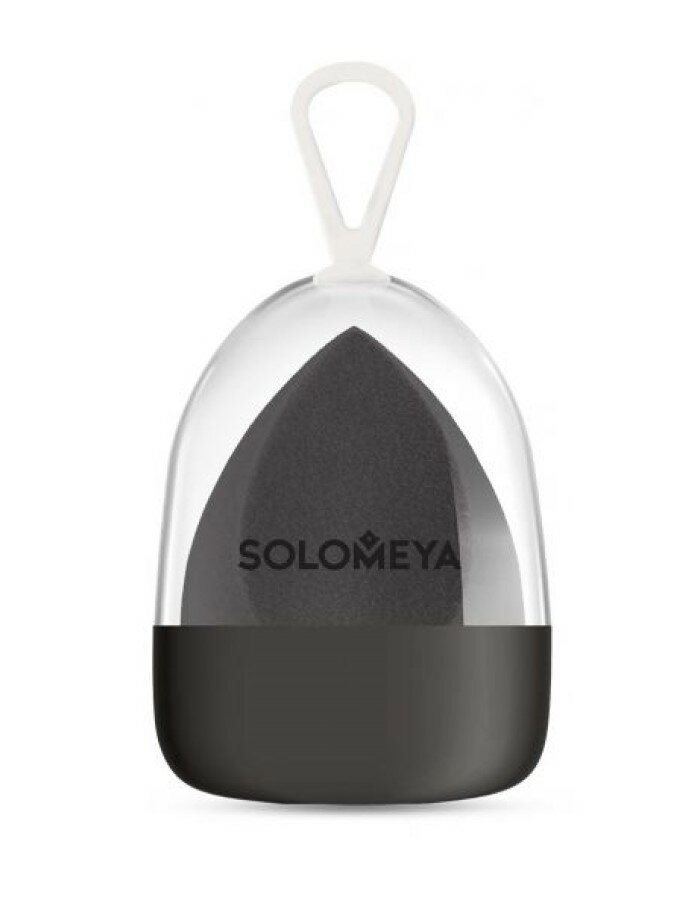 [Solomeya] Косметический спонж для макияжа со срезом черный Flat End Blending Sponge Black, 1шт