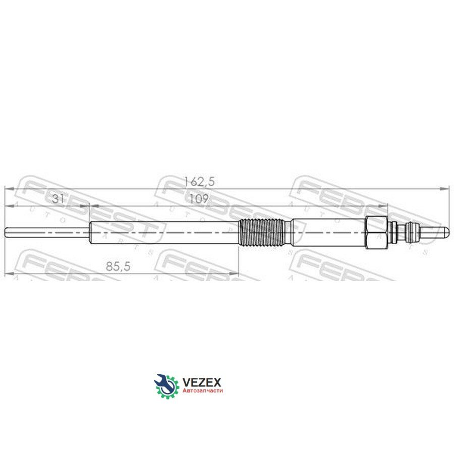 FEBEST 03642001 свеча накаливания!\ Honda Accord/CR-V/FR-V 2.2CTDi 04>