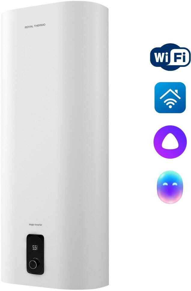 Водонагреватель Royal Thermo RWH 50 Major Inverter Белый Прямоугольный/плоский Нержавеющая сталь мокрый тэн