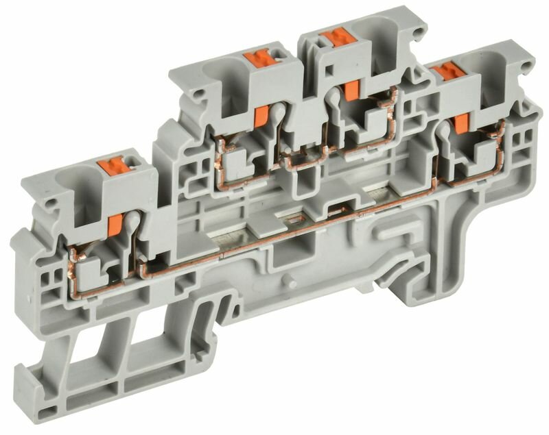 Колодка клеммная CP-ML 2 ур. 4кв. мм сер. IEK YCT23-00-2-K03-004