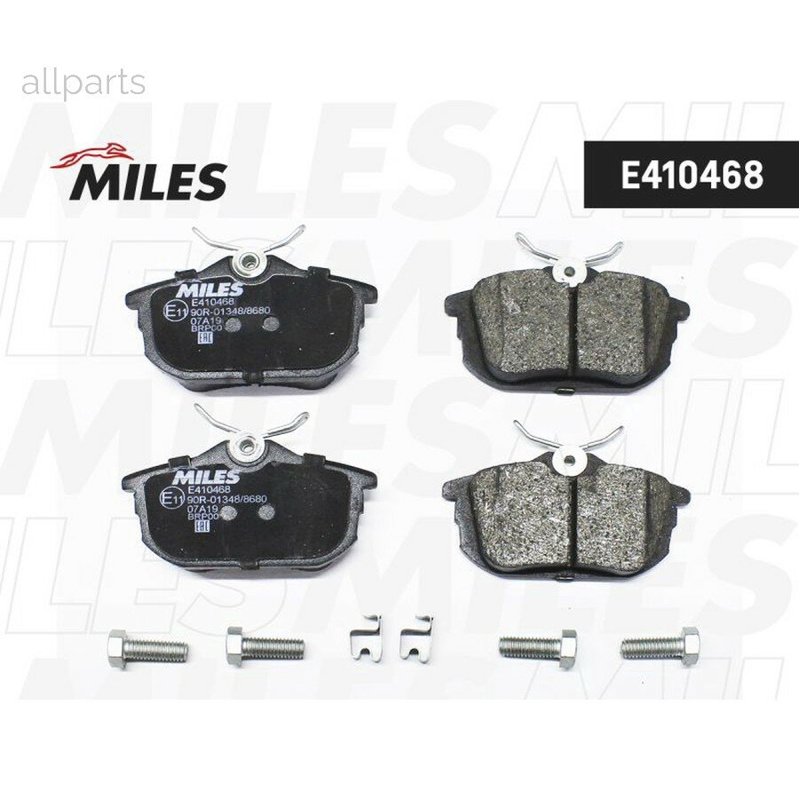 MILES E410468 Колодки тормозные MITSUBISHI COLT 04>/SMART FORFOUR 05>/VOLVO S40/V40 задние