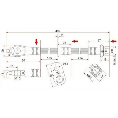 Шланг тормозной SAT ST-90947-02F59 передний Таиланд TOYOTA CAMRY/LEXUS ES240/350 06- LH