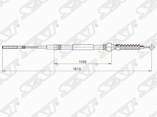 Трос ручного тормоза SAT ST-52-0029 VOLKSWAGEN GOLF III 1H1/1H5/1E7/VENTO 1H2 91-97
